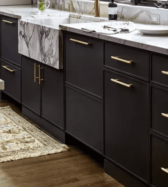Black Slim Shaker Hardware and Cabinets