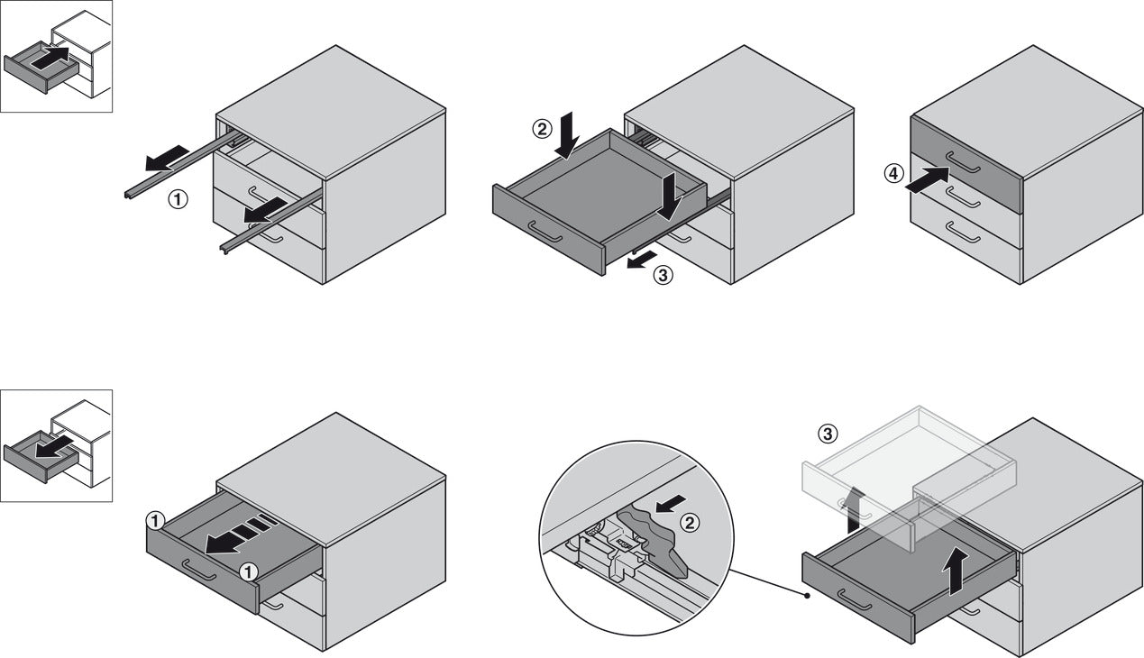 Drawer Set, Häfele Matrix Box Slim A - Hardware and Cabinets